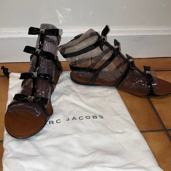 Marc Jacobs | Shoes | Marc Jacobs Italy Black Patent Leather Gladiator ...